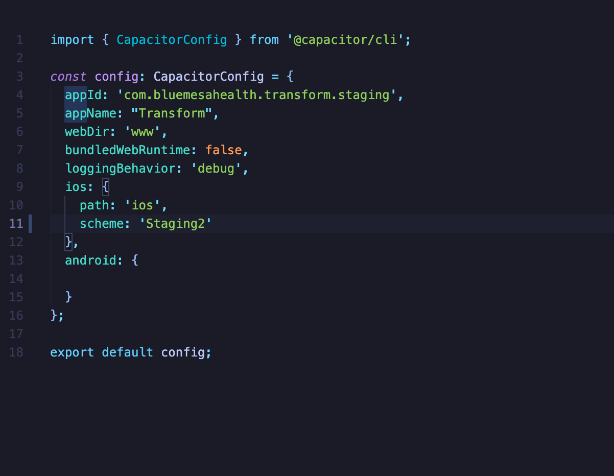 Capacitor uses iOS scheme names as iOS target identifiers forcing you to create multiple targets ...