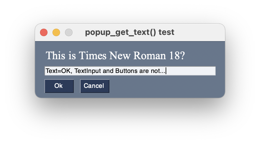 [Bug] popup_get_text partially ignores font param · Issue #5135 · PySimpleGUI/PySimpleGUI · GitHub