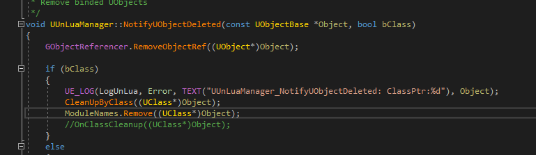 UUnLuaManager::NotifyUObjectDeleted的时候如果是UClass为什么只调用OnClassCleanup · Issue #207 · Tencent/UnLua ...