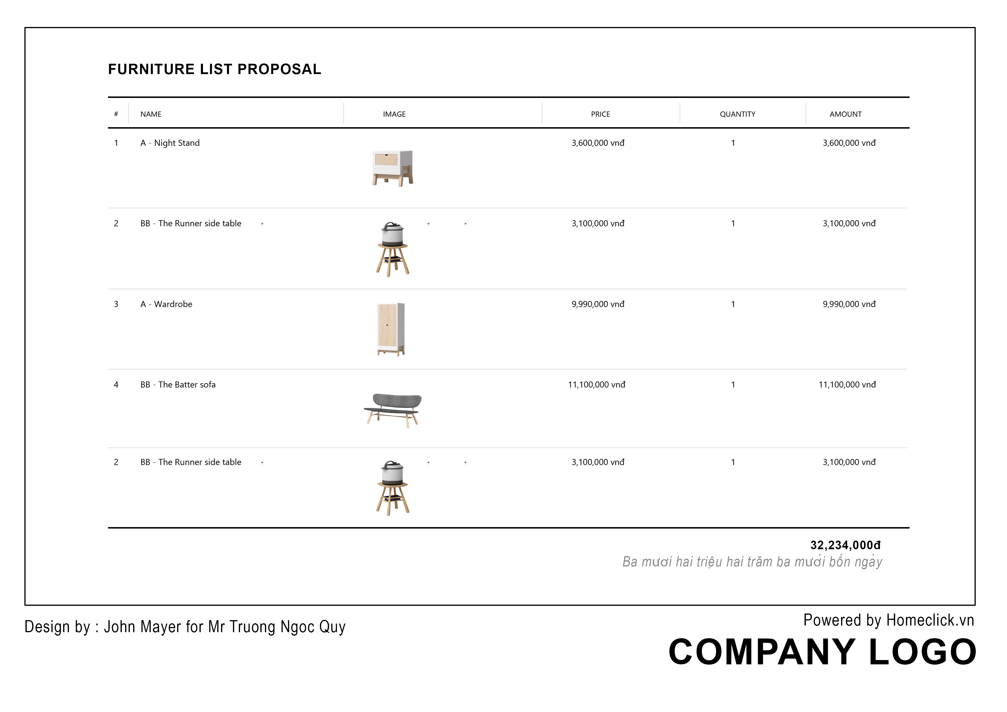 Có thể xuất hình với template có logo của Homeclick.vn và tên của ...