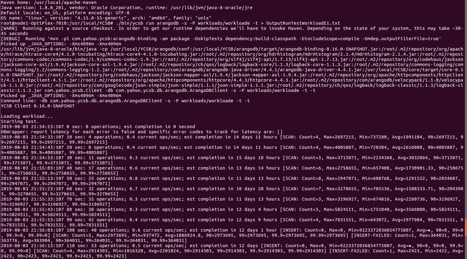 The Estimation For Finishing Run Workload E Too Long Arangodb · Issue 1337 · Brianfrankcooper