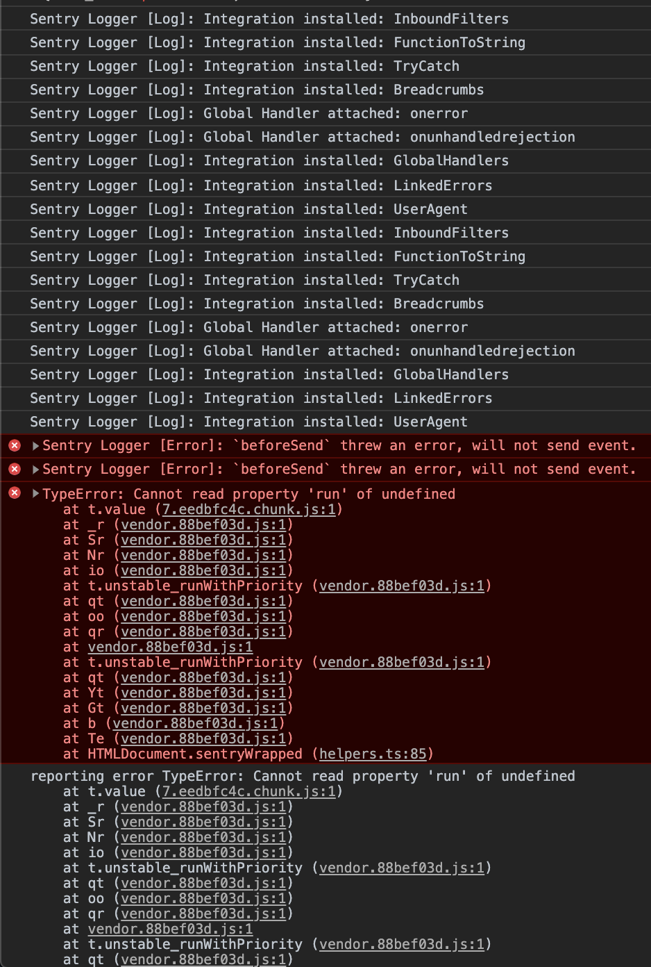 Beforesend Threw An Error Will Not Send Event · Issue 2592 · Getsentrysentry Javascript · Github