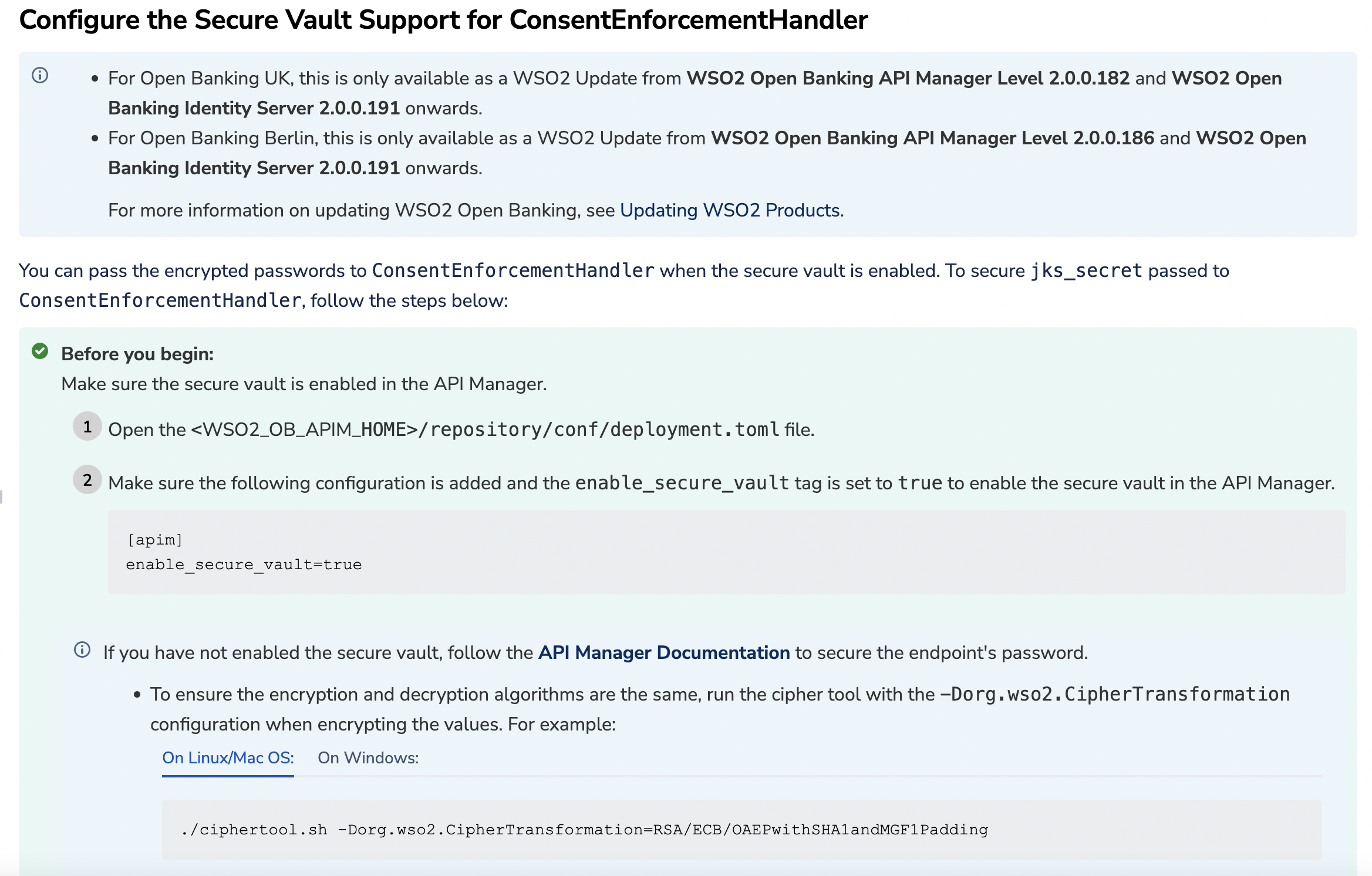 [OB2][UK] Supporting secure-vault in ConsentEnforcementHandler · Issue #615 · wso2/docs-open ...
