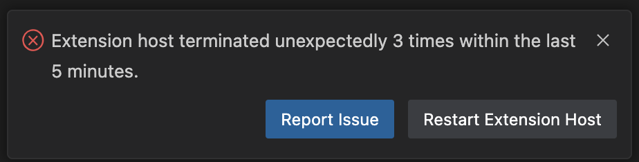 Extension Host Terminating Unexpectedly After Latest Update · Issue 176517 · Microsoft Vscode