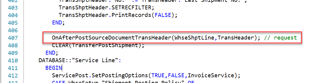 Eventrequest Codeunit 5763 Whse Post Shipment” Onafterpostsourcedocumenttransheader · Issue