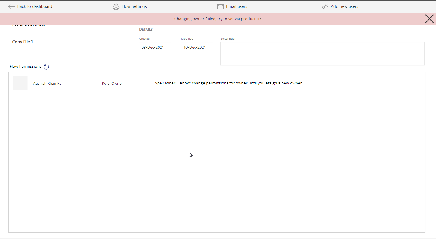 [CoE Starter Kit - BUG] Set Flow/App Permission Not Error - Office365Users.UserProfileV2 failed ...