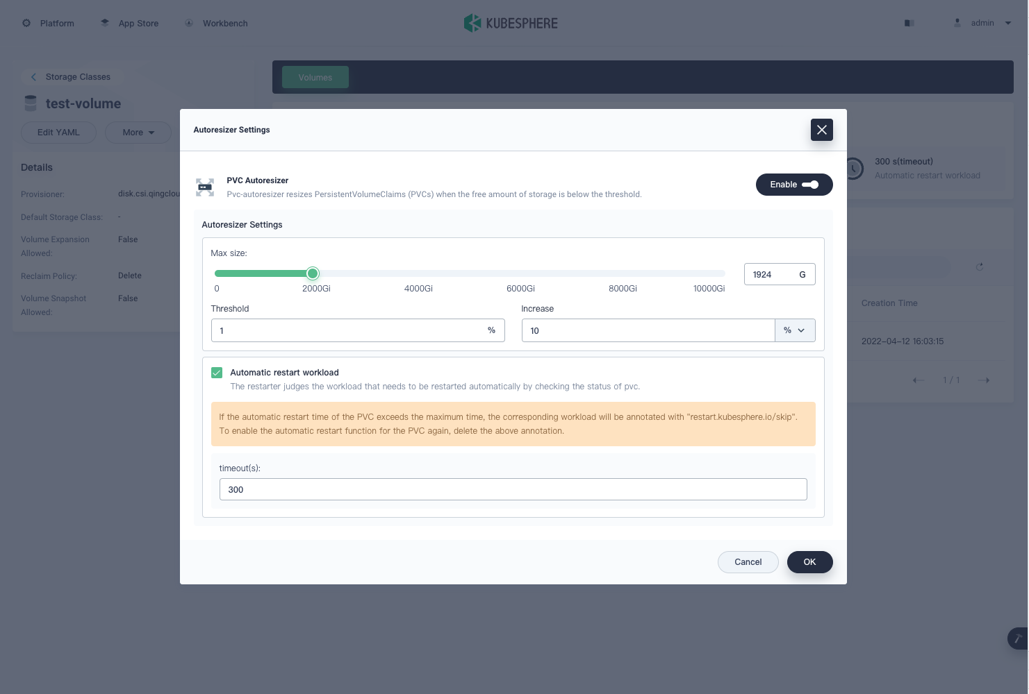 fix: Update PVC autoresizer text (!3091) · 合并请求 · kubesphere / console · 极狐GitLab