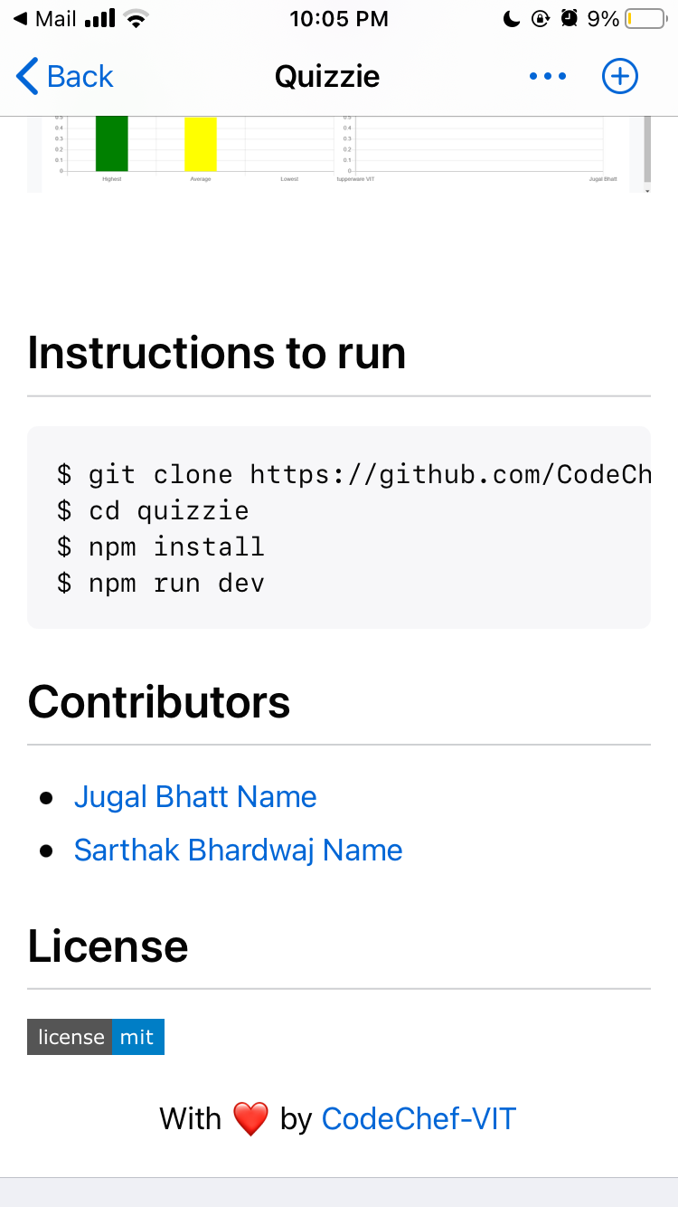 README not updated. · Issue #84 · CodeChefVIT/Quizzie · GitHub