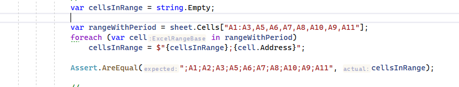 ExcelRangeBase iterator miscounts if range contains period (A1:A3;A4;A5 ... ExcelRangeBase iterator miscounts if range contains period (A1:A3;A4;A5 ...