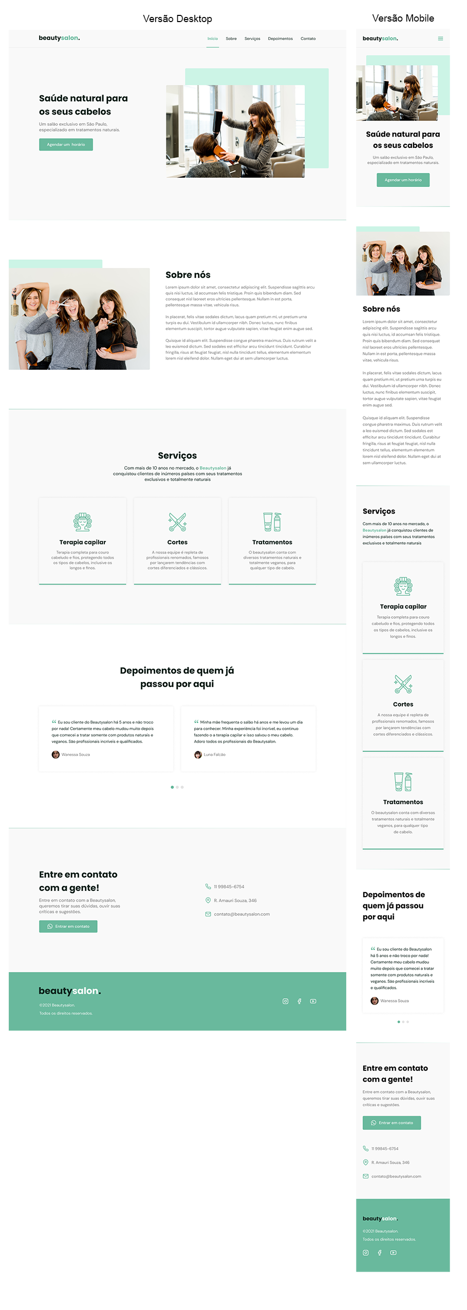 GitHub - DaniloCalegaro/OriginSix: Landing page voltada para salão de beleza para expor a ...