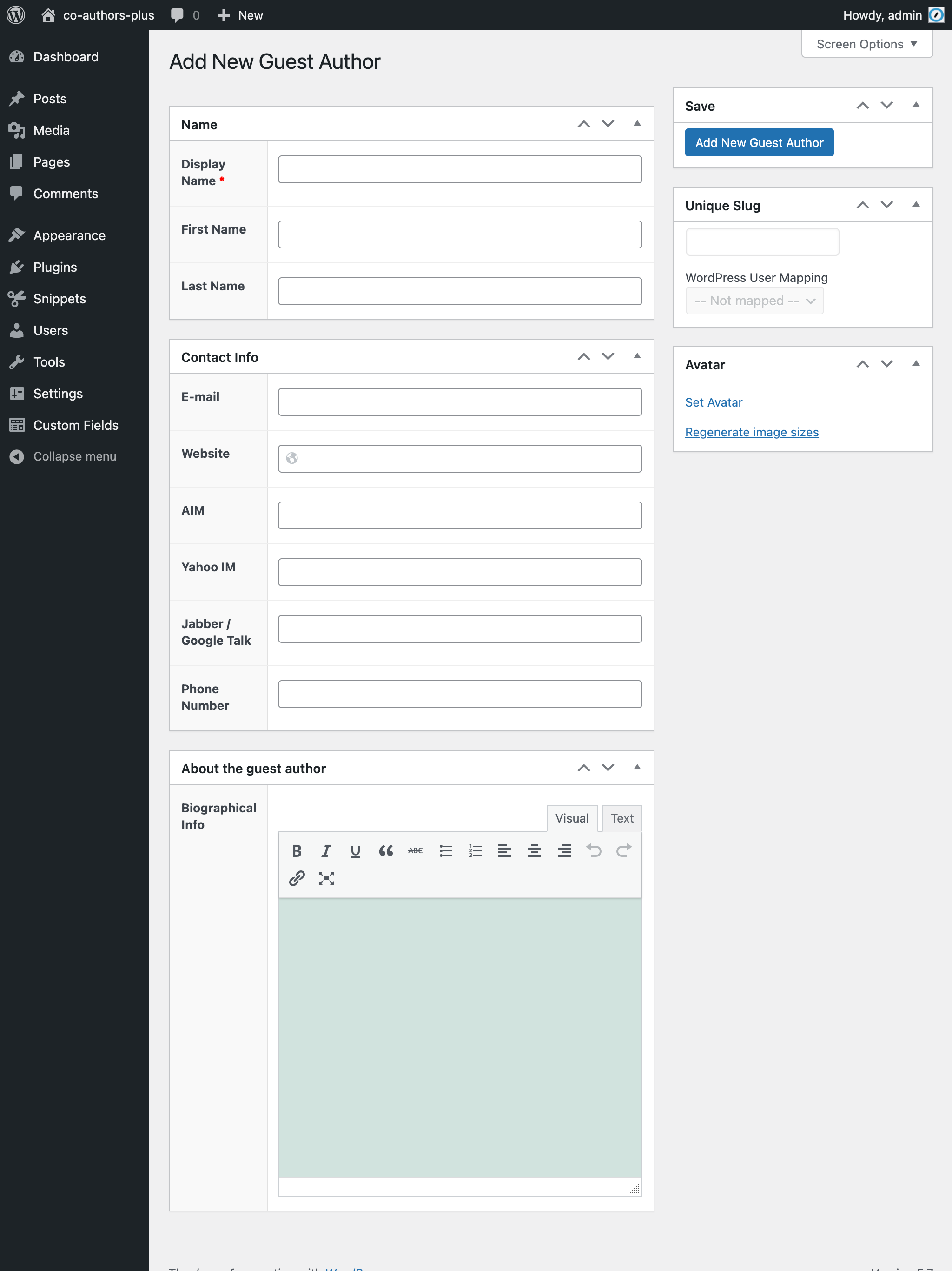 Adding Gutenberg input to the guest author post type · Issue #745 · Automattic/Co-Authors-Plus ...