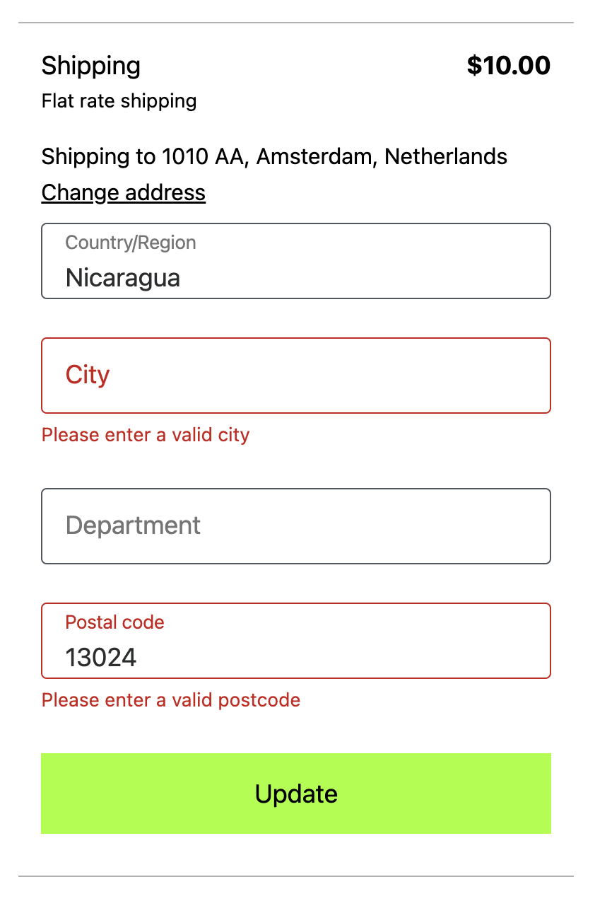 Incorrect postal code validation for Nicaragua · Issue #10854 · woocommerce/woocommerce-blocks ...