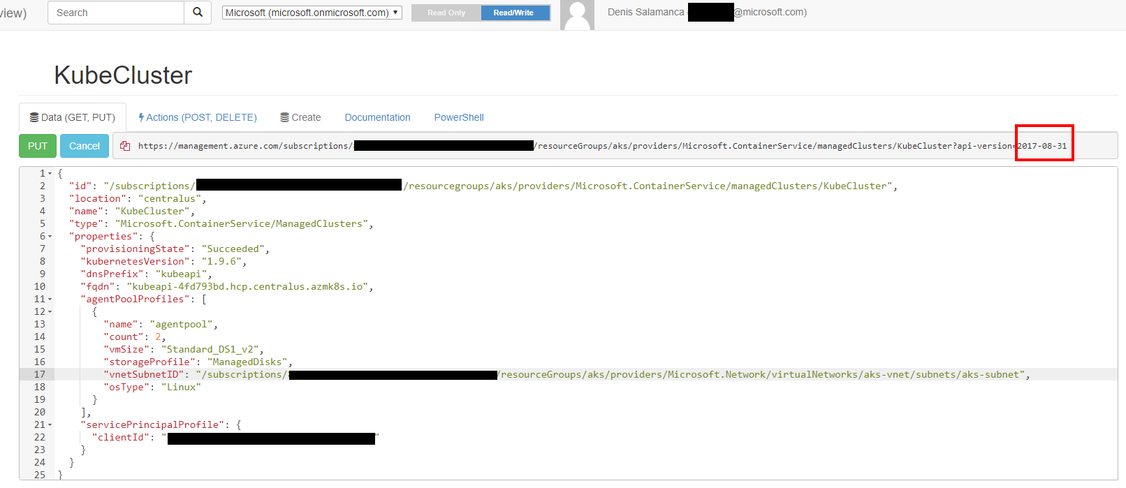 Old version for Microsoft.ContainerService API · Issue #193 · projectkudu/AzureResourceExplorer ...