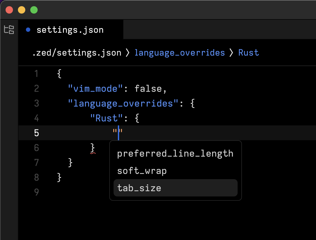 Autocompletion for all settings · Issue #768 · zed-industries/zed · GitHub
