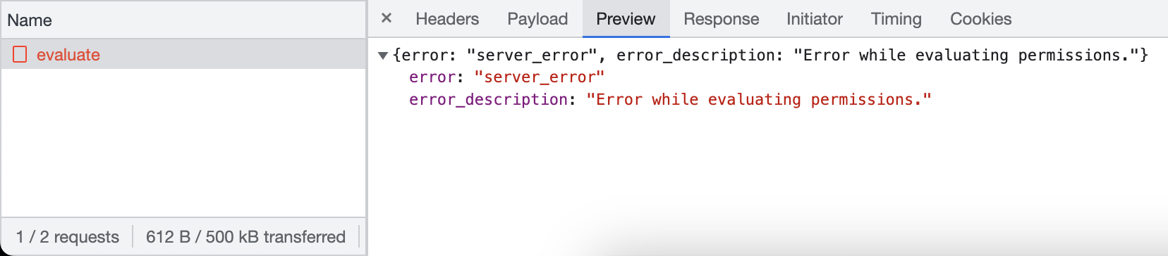 Frequent "Error while evaluating permissions" 500 error in the browser ...