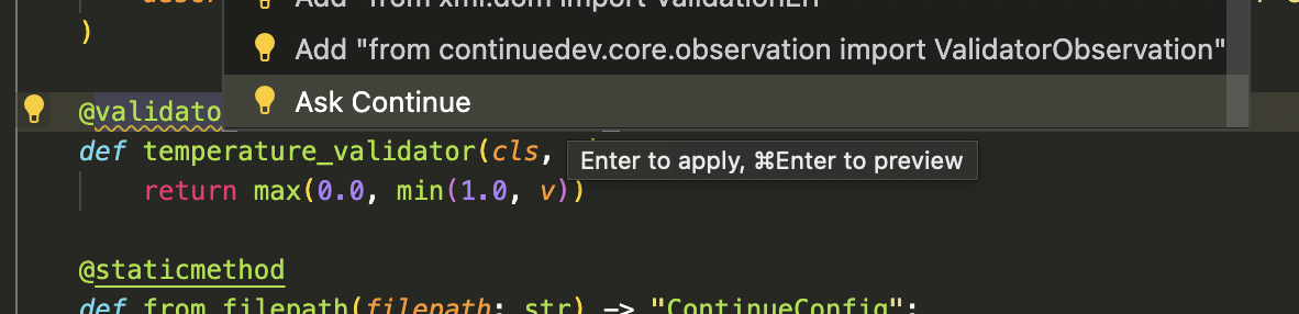 Quick fix with continue doesn't include the selected code · Issue #473 · continuedev/continue ...