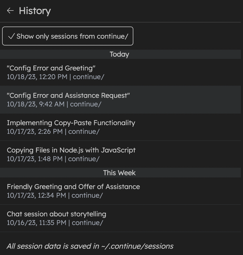 Sessions not loading for VSCode Server · Issue #559 · continuedev/continue · GitHub