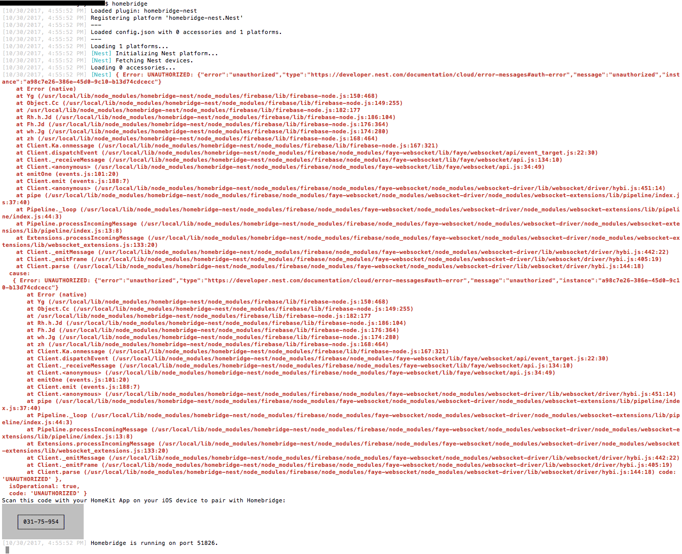 Nest Error Unauthorized · Issue 146 · Kraigmhomebridge Nest · Github