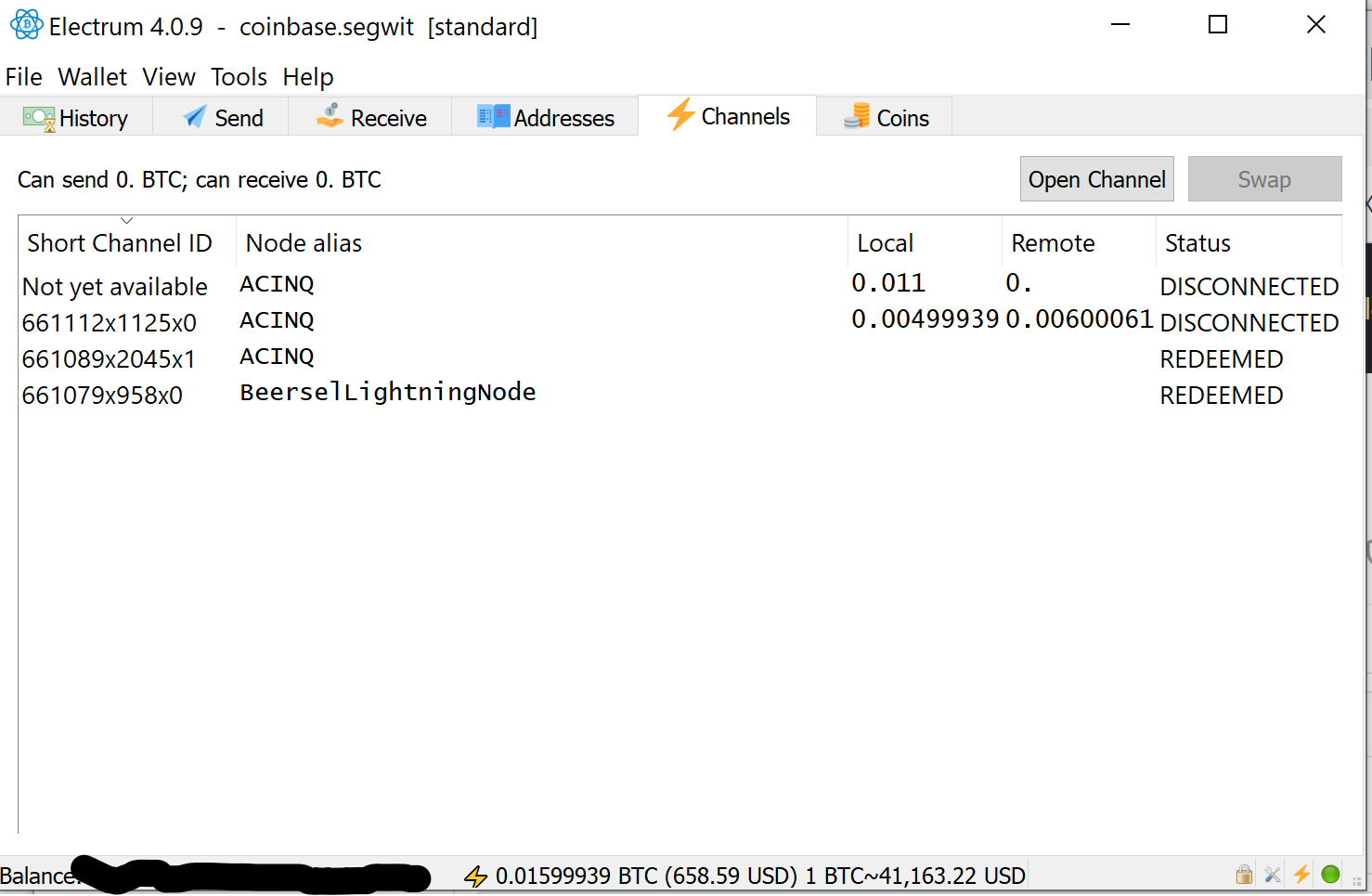 Cannot reestablish lightning network channel · Issue #6927 · spesmilo/electrum · GitHub