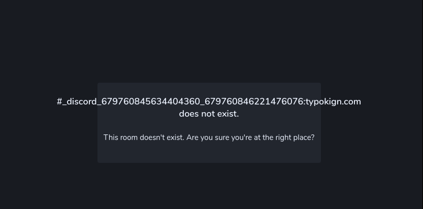 Room Does Not Exist · Issue 587 · Matrix Org Matrix Appservice Discord · Github