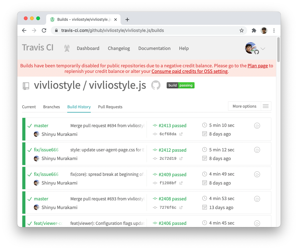 Travis CI: Builds have been temporarily disabled... · Issue #697 · vivliostyle/vivliostyle.js ...