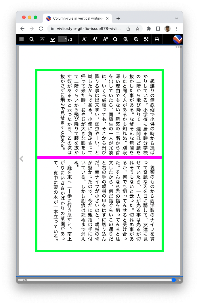 段間罫が版面からはみ出す（縦組み、段組み） · Issue #978 · vivliostyle/vivliostyle.js · GitHub