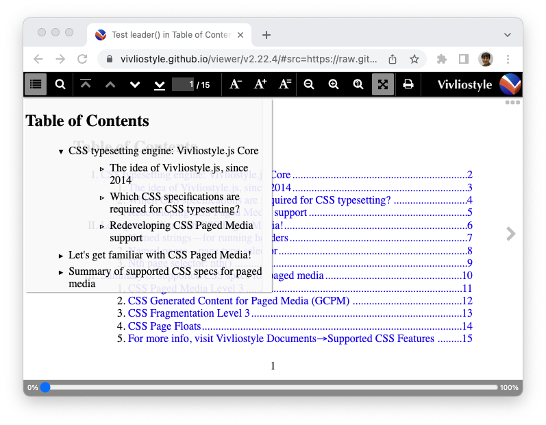 [Regression v2.22.4] Viewer TOC item indent too large · Issue #1133 · vivliostyle/vivliostyle.js ...