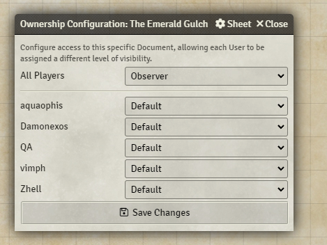 Suggestion: Make the "Show Players" "Show To: All Players" tick box to change Ownership ...