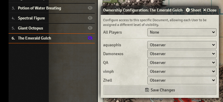 Suggestion: Make the "Show Players" "Show To: All Players" tick box to change Ownership ...