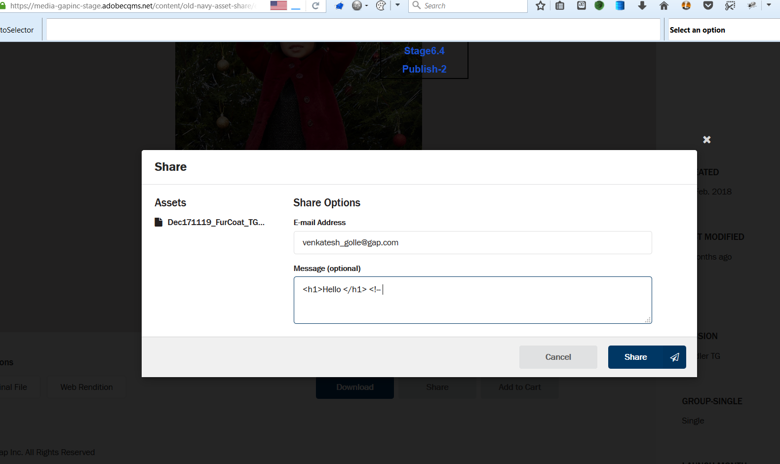 Html Injection Issue When Sharing Assets · Issue 162 · Adobeasset Share Commons · Github
