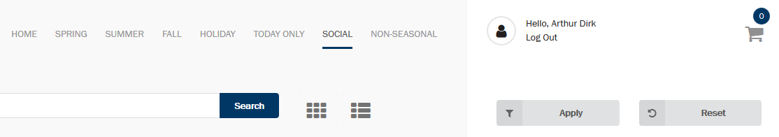 The logged-in user information disappears and reappears when moving ...