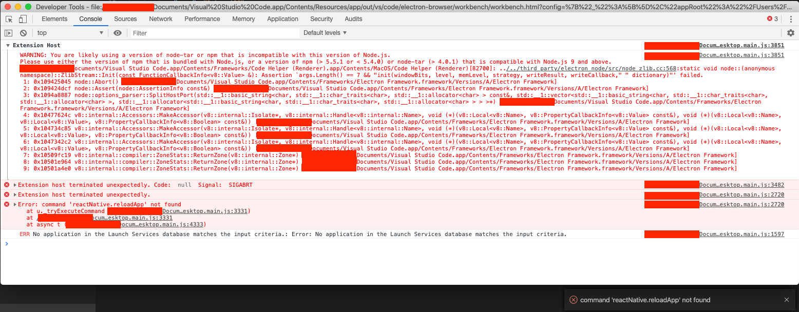 Error While Working With Workspace Current Workspace Does Not Contain React Native Projects