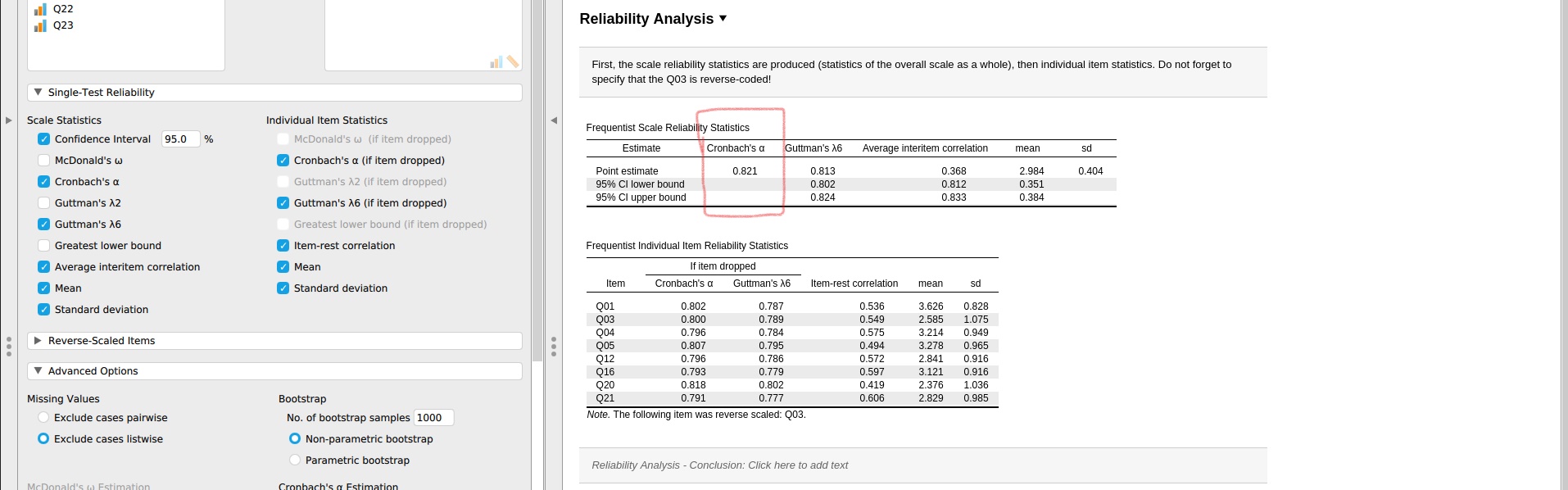 Confidence Level Not Showing For Cronbachs Alpha · Issue 983 · Jasp Statsjasp Issues · Github