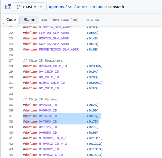 OV7675 (Arduino Nano 33 BLE Sense TinyML kit) detected as OV7690 · Issue #1839 · openmv/openmv ...