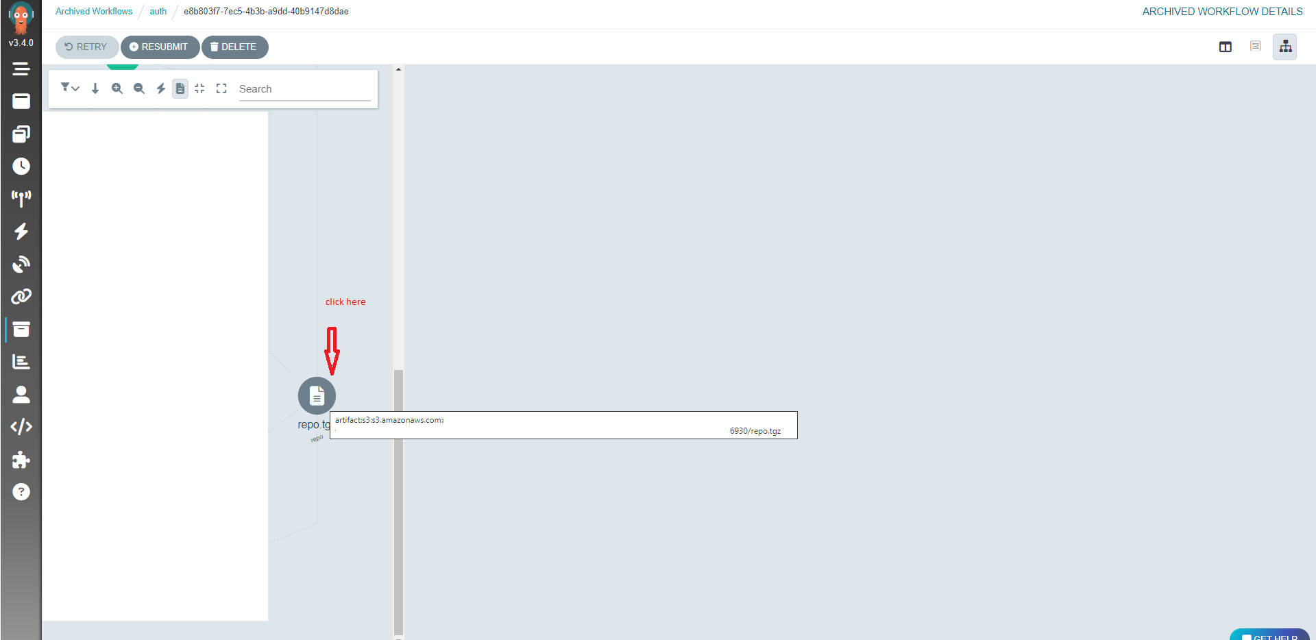 Clicking Artifact In Archived Workflows Throws Error · Issue 9627 · Argoprojargo Workflows 