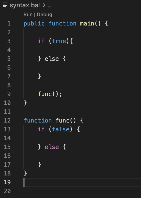 Issue in syntax highlighting when there is no space between parentheses and curly bracket in if ...