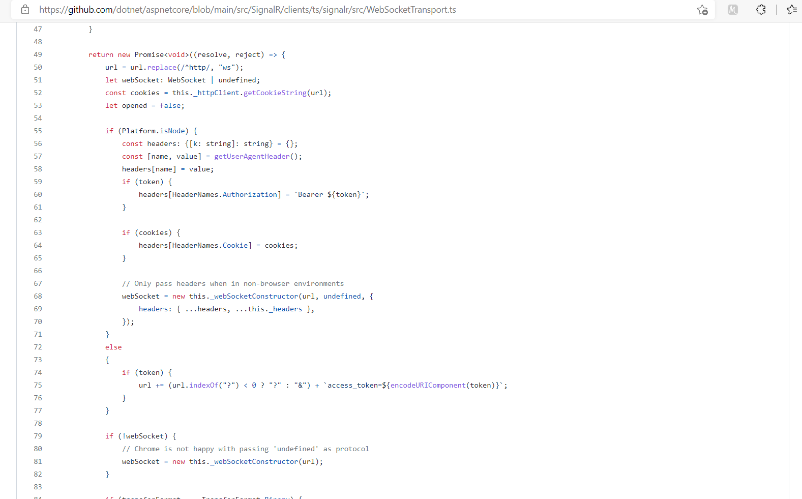 Cant Pass Headers From Browser Typescript To Hub Net Core 6 · Issue 40307 · Dotnet