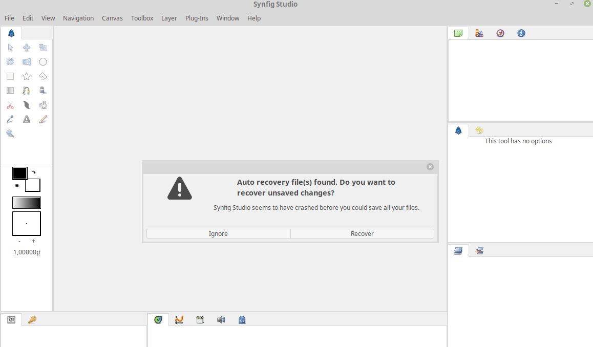 Autobackup restore: clicking "Ignore" button doesn't removes backup · Issue #1140 · synfig ...