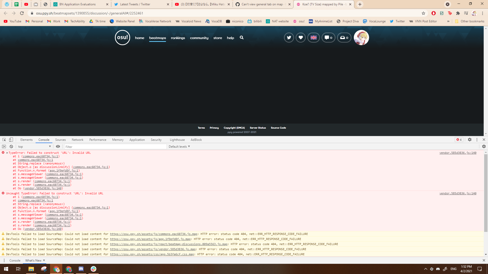 Can't view general tab on map · Issue #7409 · ppy/osu-web · GitHub