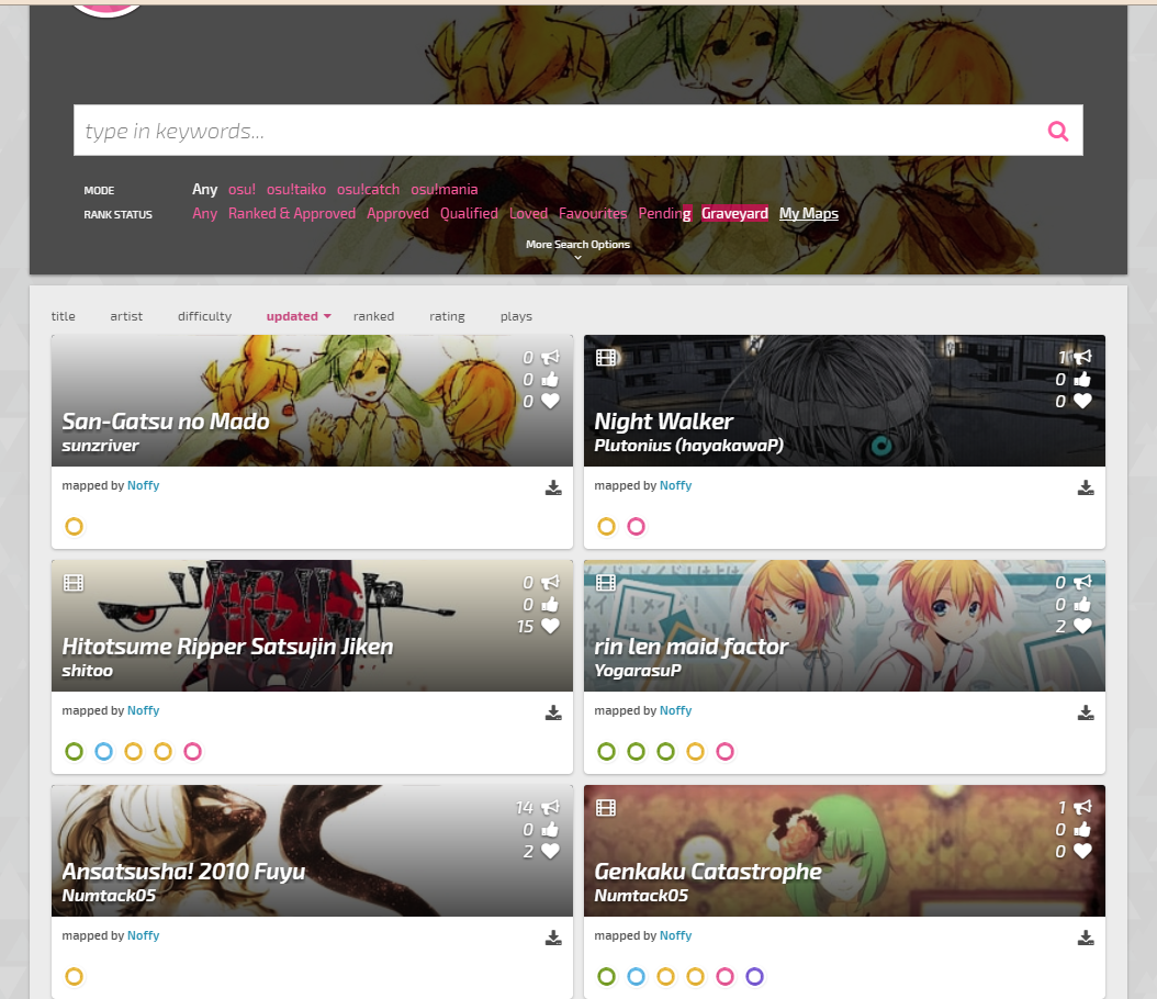 Show nomination/hype counters on user profile maps · Issue #2427 · ppy/osu-web · GitHub