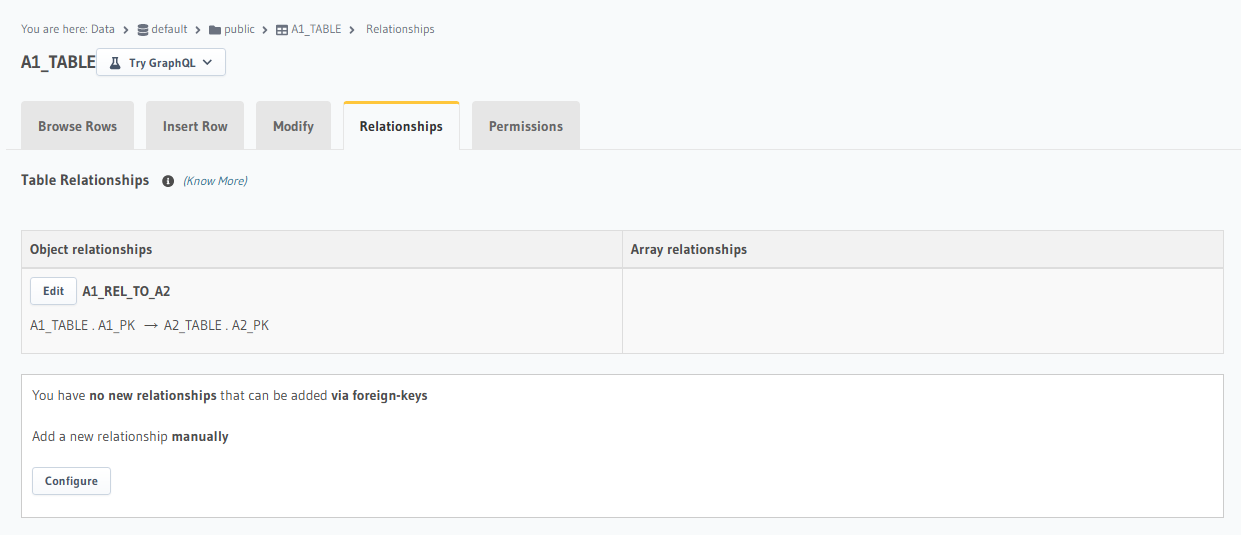 Error "cannot insert object relationship" "column values are already determined" when executing ...