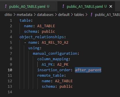 Error "cannot insert object relationship" "column values are already determined" when executing ...