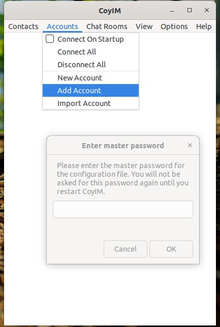 The application crashes when "Enter master password" window is open and you click on Accounts ...