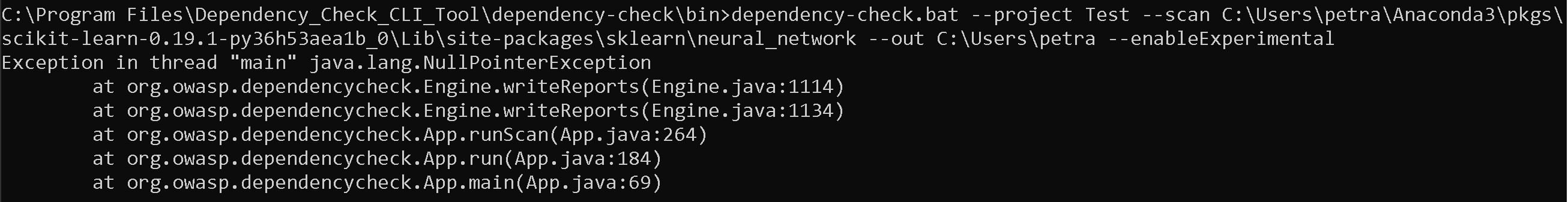 Using Dependency Check To Scan Python Open Source Components · Issue 
