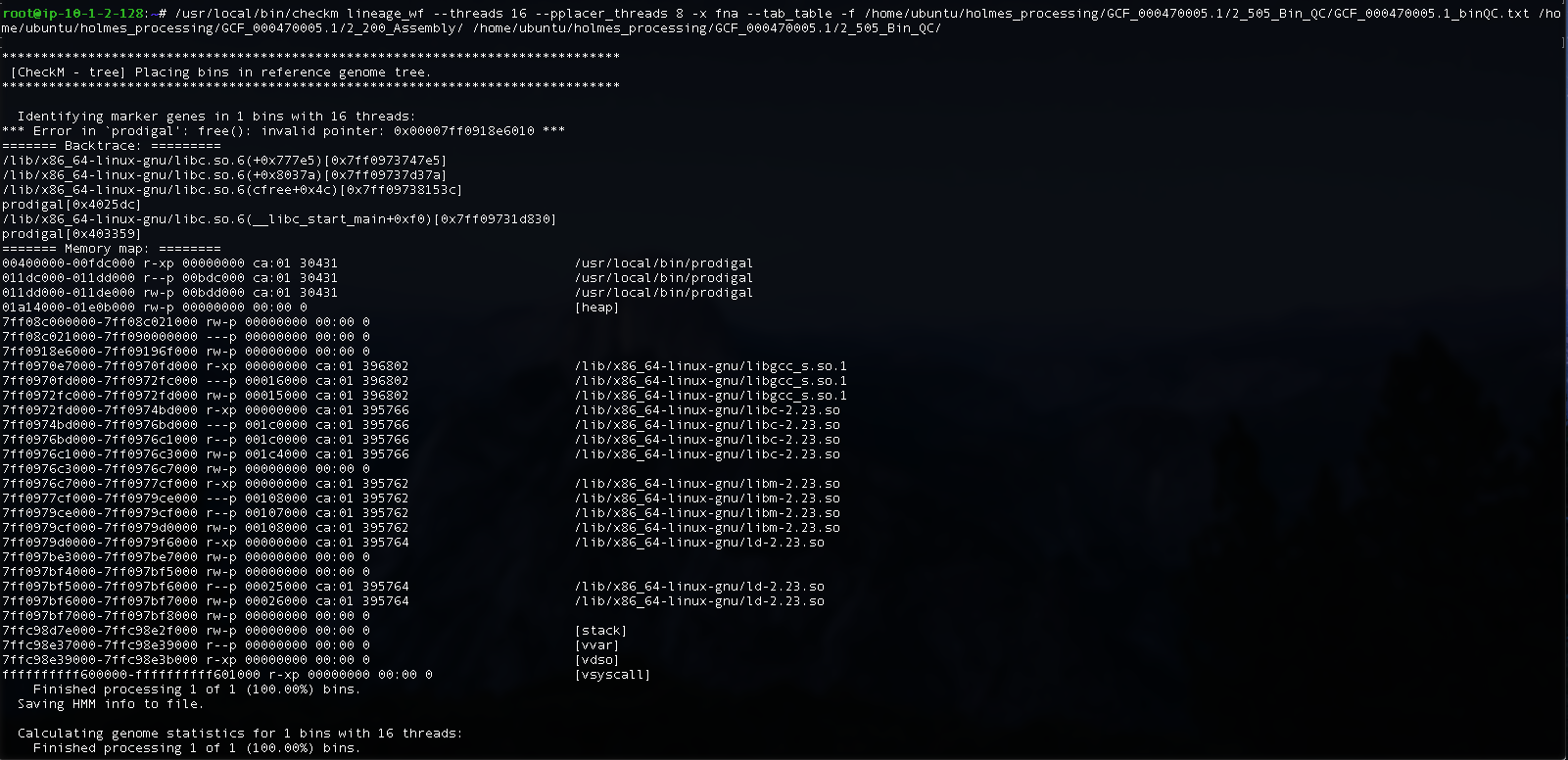 Invalid Pointer Error · Issue #136 · Ecogenomics/CheckM · GitHub
