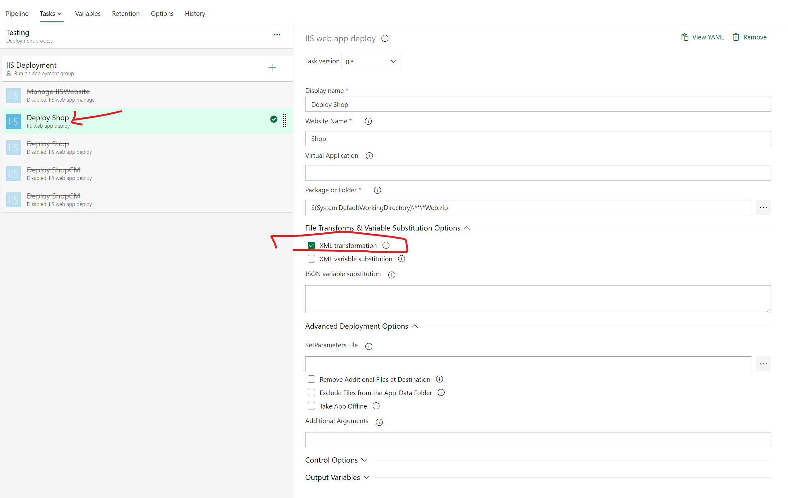Enable Xml Transformation And Receive Parametersartifactname Is Not