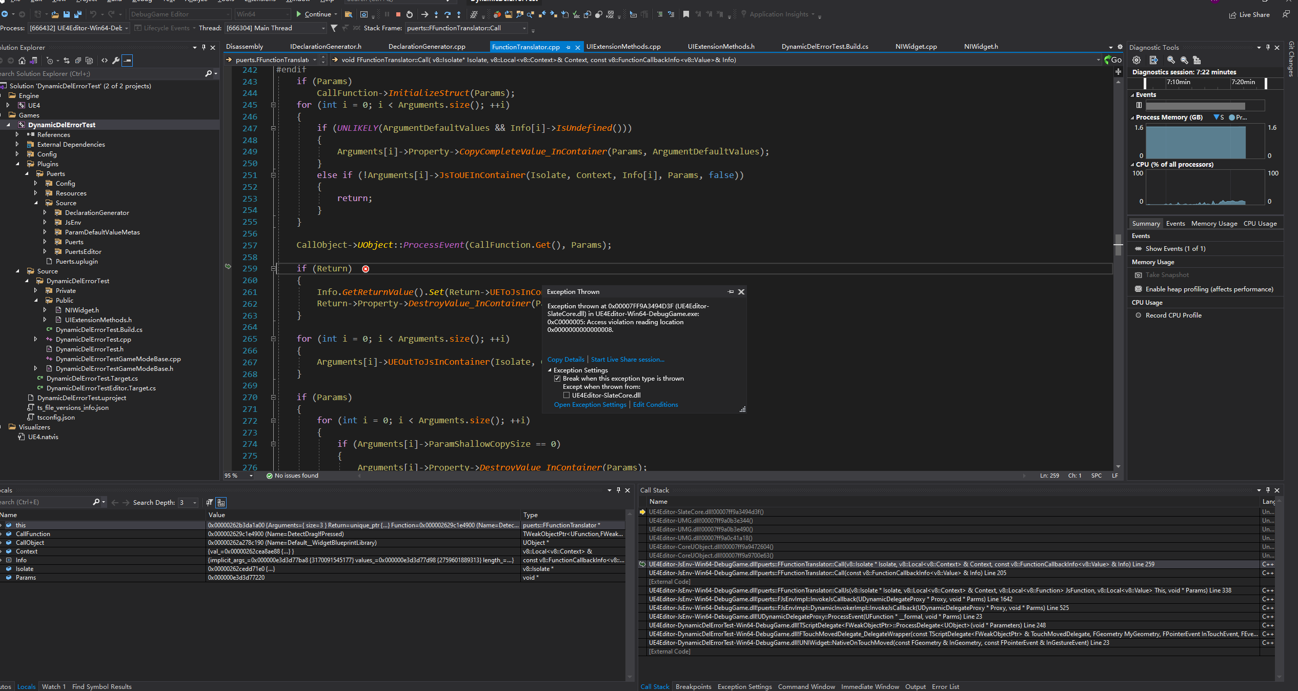 [UE4]最新版插件，动态委托报错崩溃 · Issue #662 · Tencent/puerts · GitHub