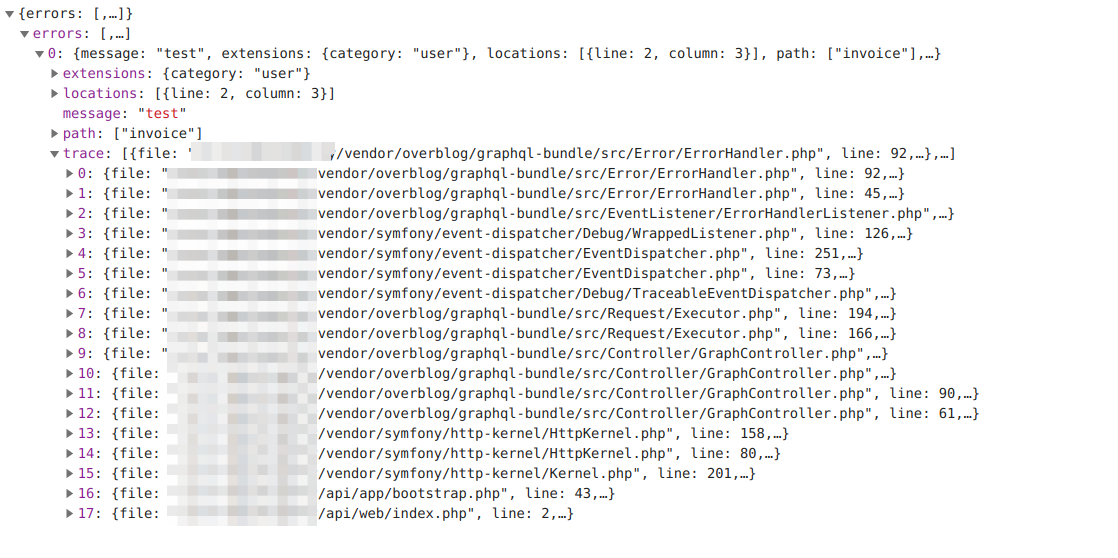 Backtraces of exceptions thrown in resolvers · Issue #785 · overblog/GraphQLBundle · GitHub