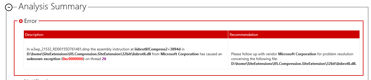 Issue found with Crash Diagnoser · Issue #22 · shibayan/IIS.Compression.SiteExtension · GitHub