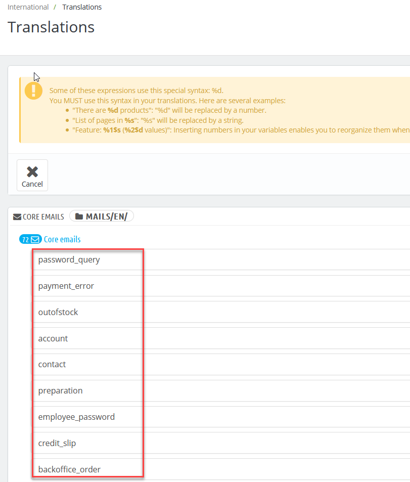 Incorrect order of email templates in Translation · Issue #22043 ...